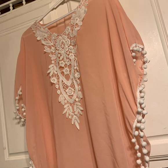 Chic Nation | Tops | Chiffon Pink Cover Up Beach Vacation Cruise | Poshmark